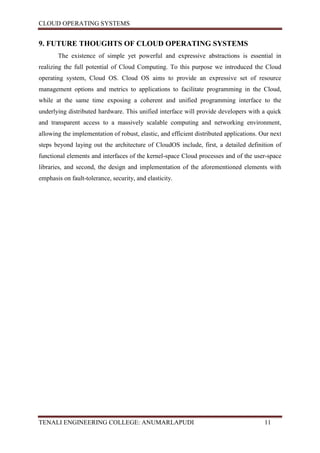 Cloud operating systems | DOCX | Cloud Computing | Internet