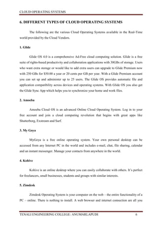 Cloud operating systems | DOCX | Cloud Computing | Internet