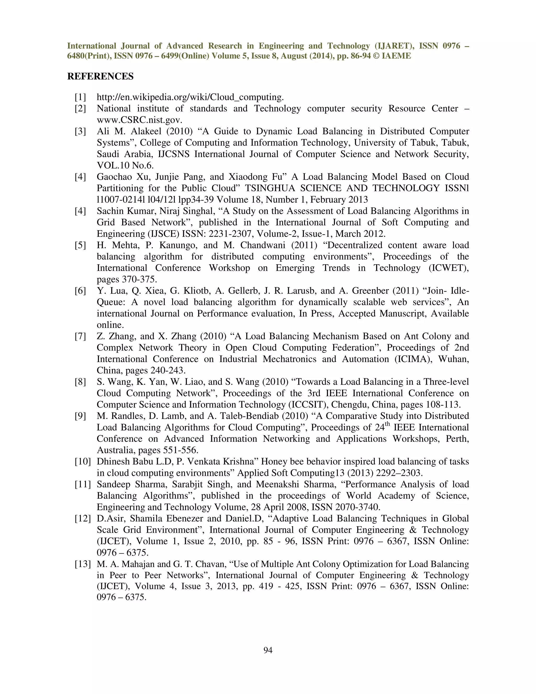 Cloud partitioning with load balancing a new load balancing technique ...