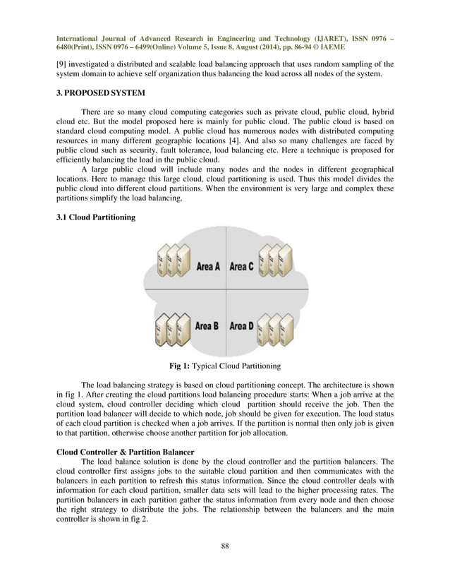 Cloud partitioning with load balancing a new load balancing technique ...