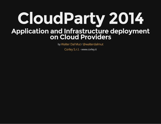 Cloud party 2014 - Deploy your infrastructure with Saltstack - Salt Cloud with OpenStack | PDF ...