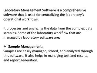 Laboratory Management Software | PPTX