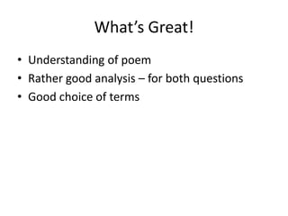 Cloud poem test prac feedback 2012 | PPTX