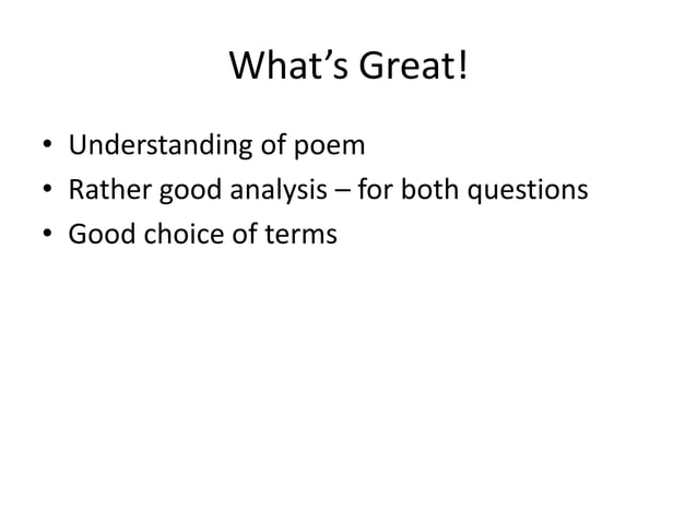 Cloud poem test prac feedback 2012 | PPT