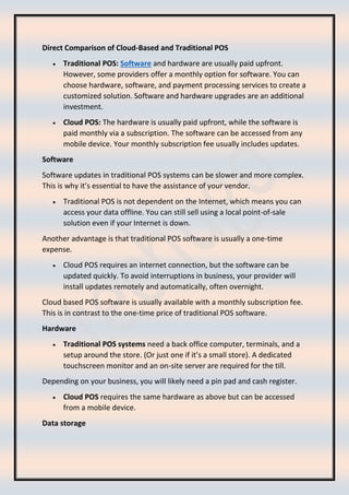 Cloud Pos VS Traditional Pos- Which is the Best Choice. | PDF