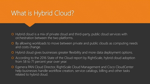 Hybrid Cloud and Its Implementation | PPTX | Cloud Computing | Internet
