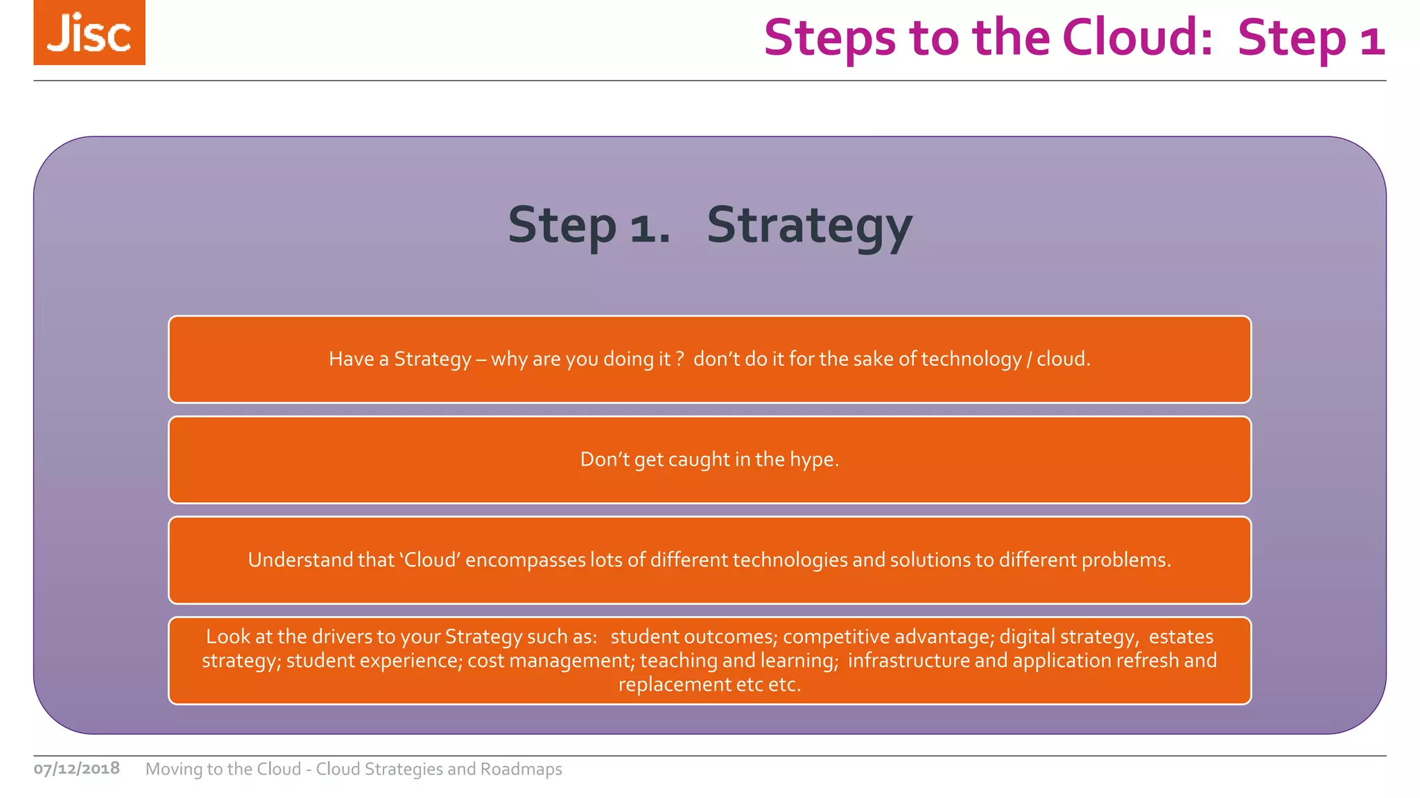 Moving to the cloud: cloud strategies and roadmaps | PPTX