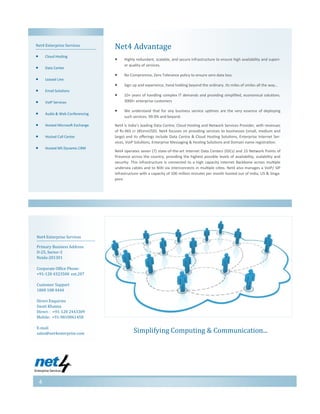 Cloud Services: Net4 Business Productivity Services | PDF