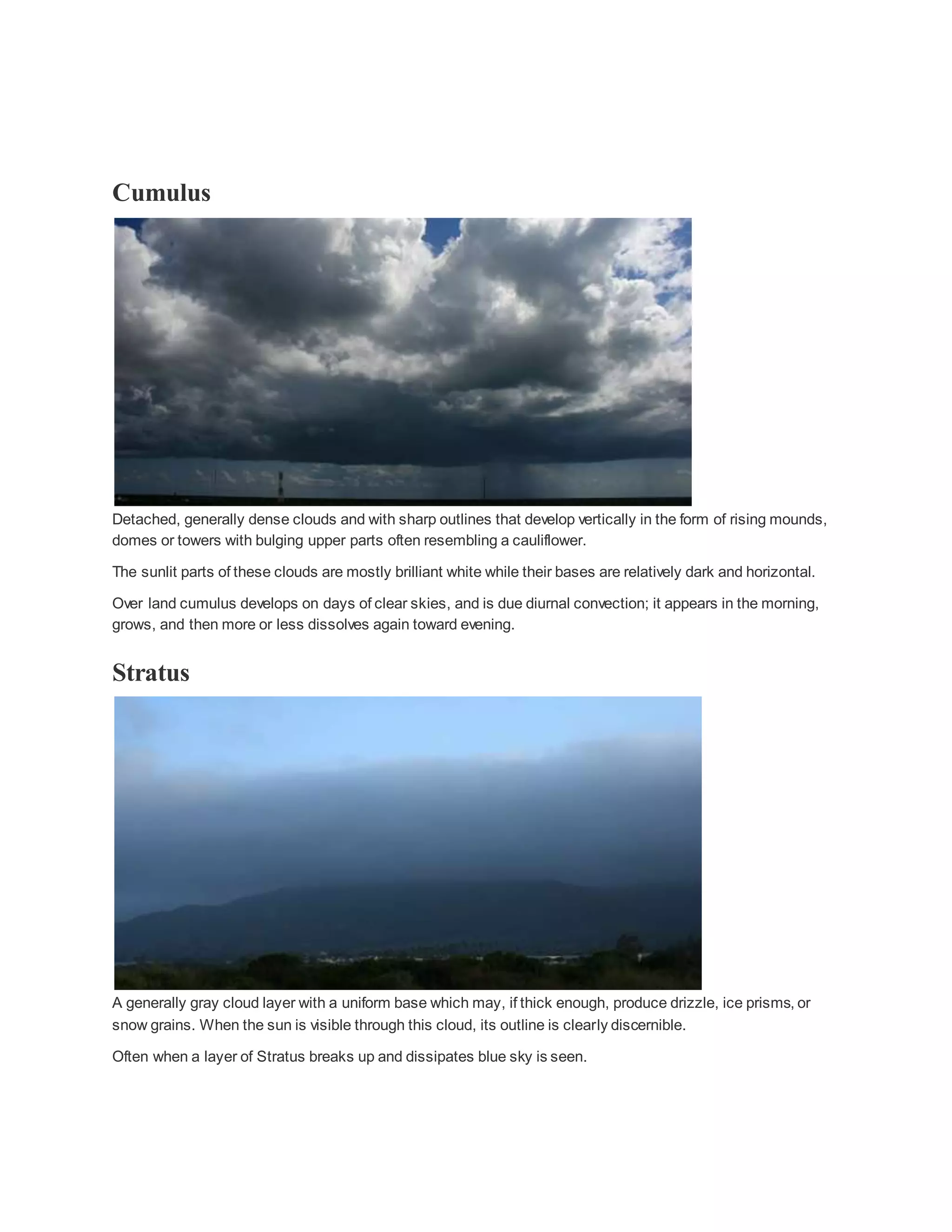 Type of Clouds | DOCX