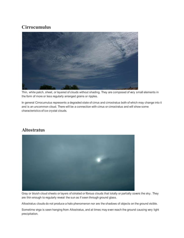 Type of Clouds | PDF