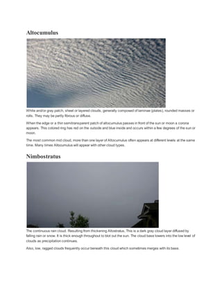 Type of Clouds | DOCX