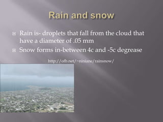 Clouds and precipitation project | PPTX