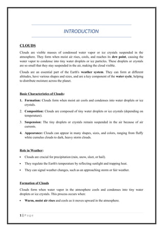 Clouds || Climatology Assignment || Geology | DOCX
