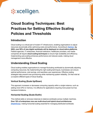 Cloud Scaling Techniques: Best Practices | PDF