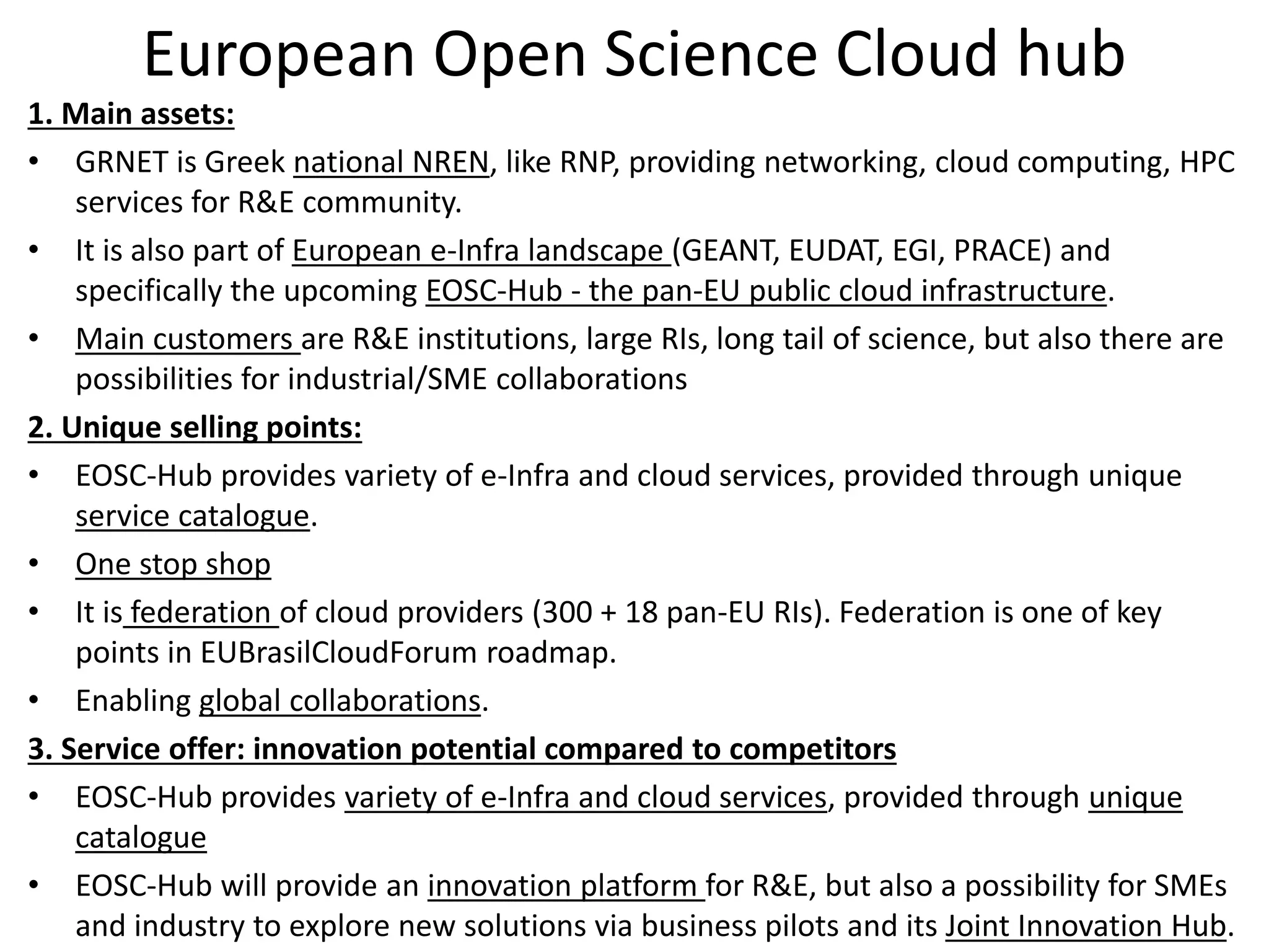European Open Science Cloud as an opportunity for intercontinental collaboration | PPTX