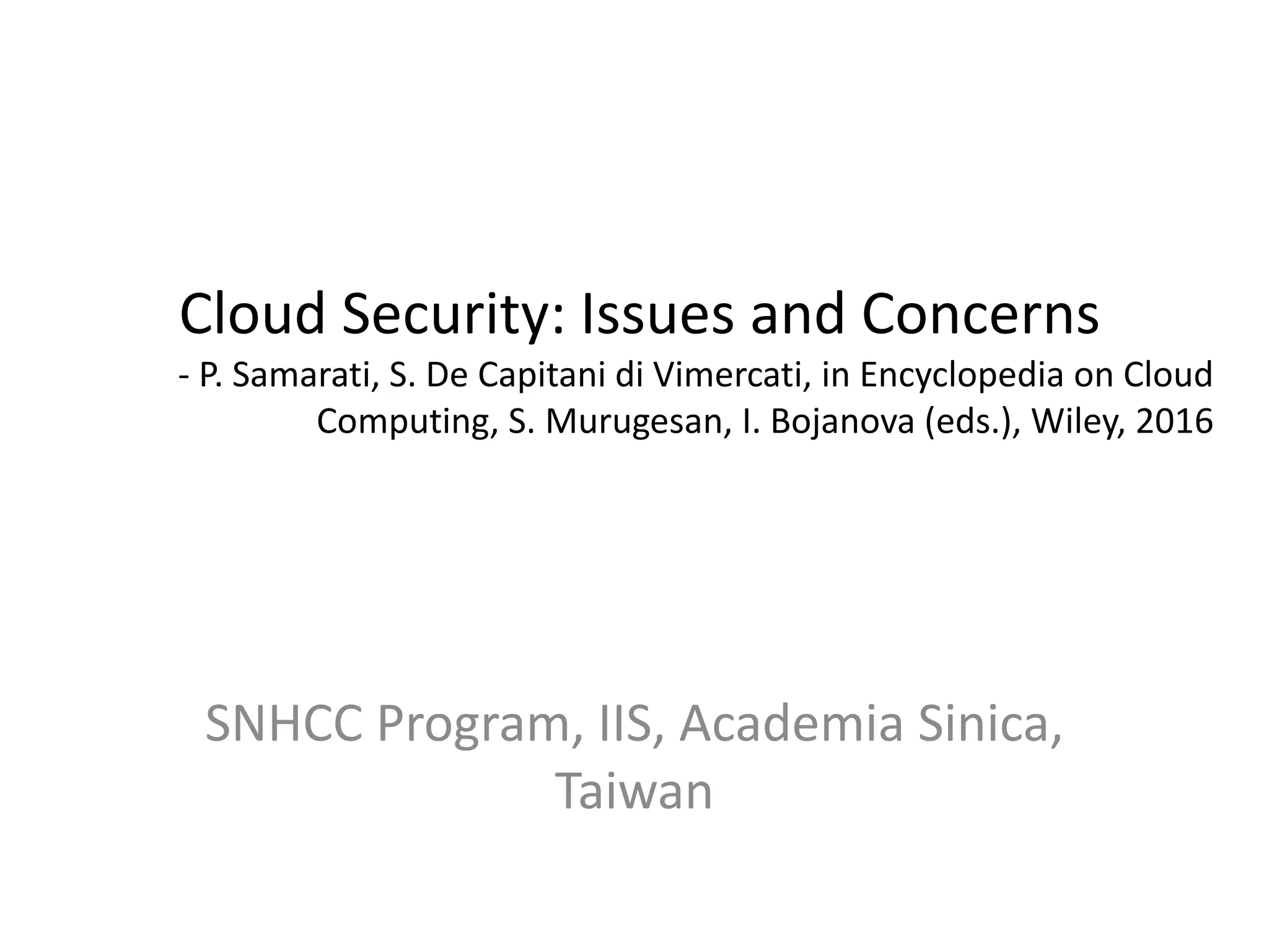 Cloud security issues and concerns | PPT