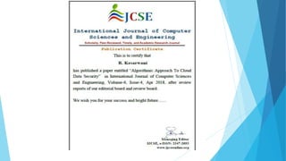 ALGORITHMIC APPROACH TO CLOUD DATA SECURITY | PPT