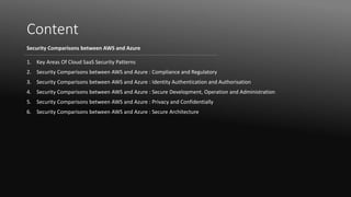 Cloud security comparisons between aws and azure | PPTX | Cloud Computing | Internet