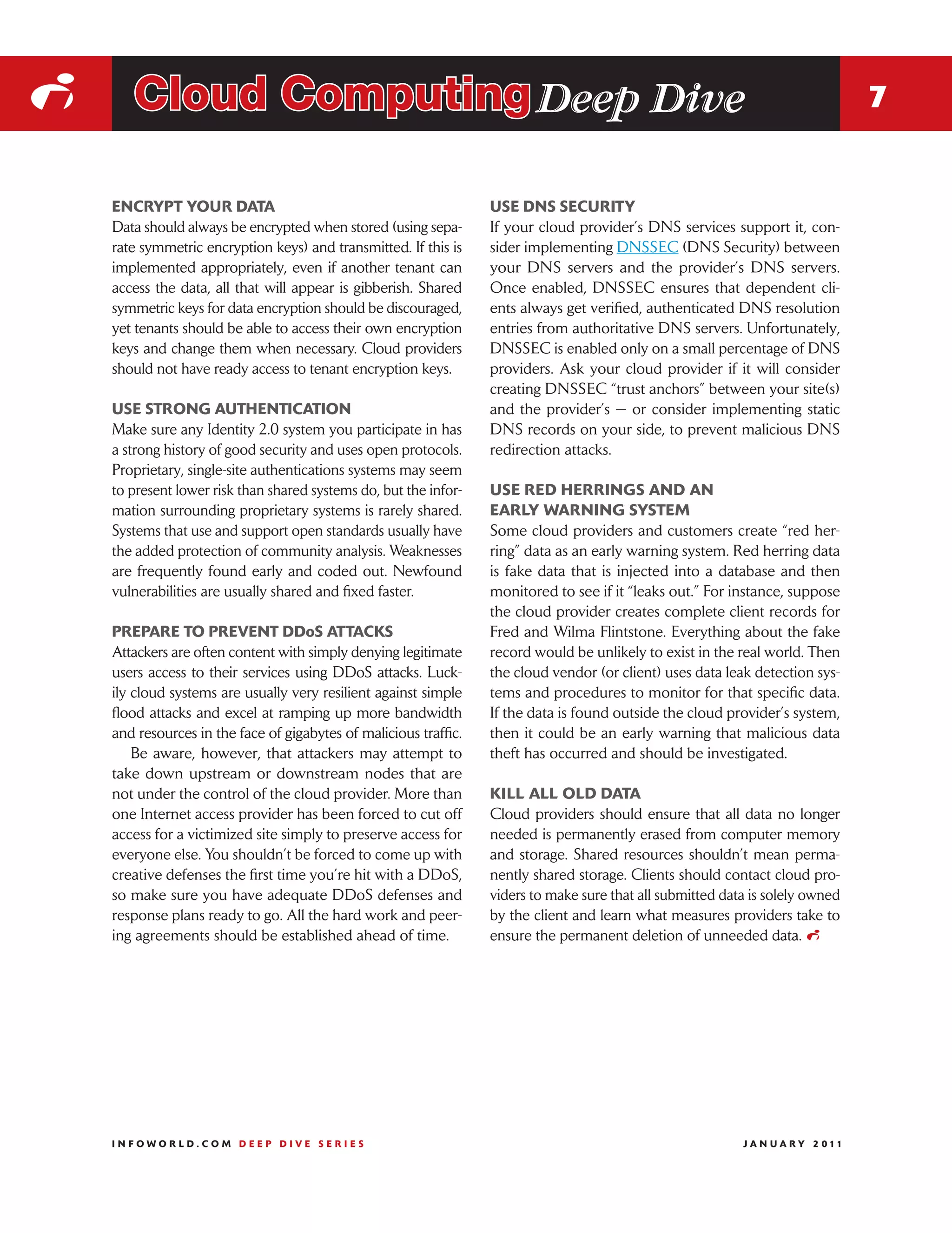 Cloud security deep dive infoworld jan 2011 | PDF