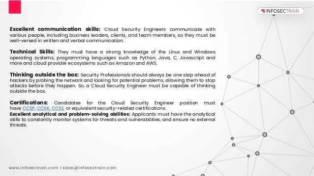 Cloud Security Engineer Skills, Roles & Responsibilities & Salary ...