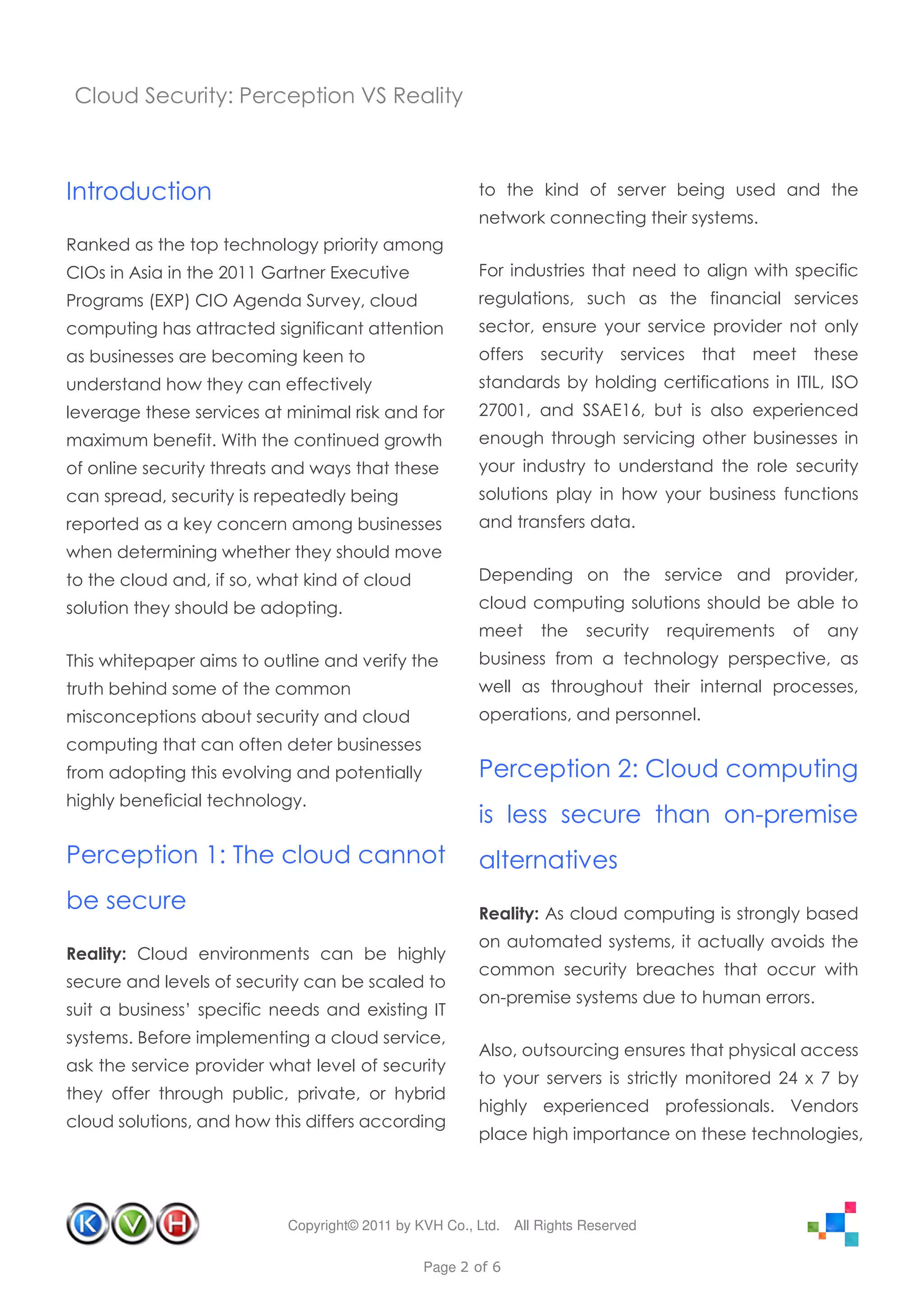 Cloud Security: Perception VS Reality | PDF