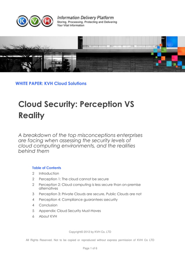 Cloud Security: Perception VS Reality | PDF