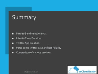 Cloud Agnostic sentiment analysis | PPTX | Cloud Computing | Internet