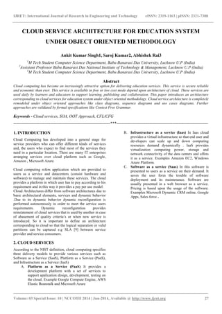 Cloud service architecture for education system under object oriented methodology | PDF