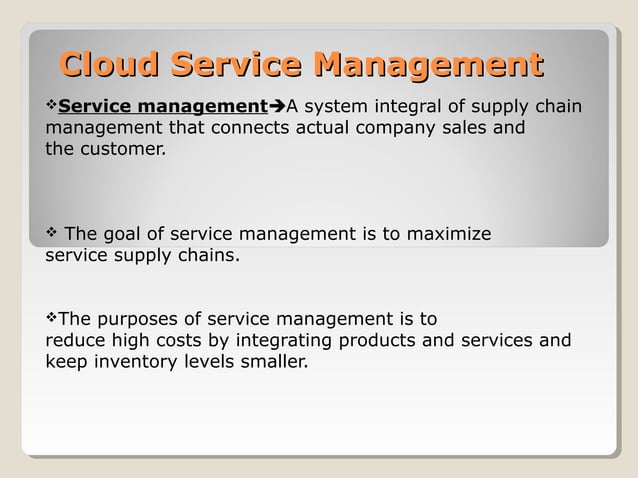 Cloud service management | PPT