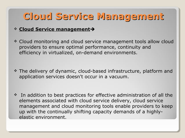 Cloud service management | PPT