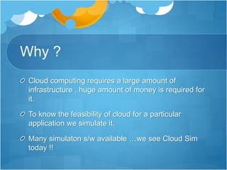 Cloudsim modified | PPTX | Cloud Computing | Internet