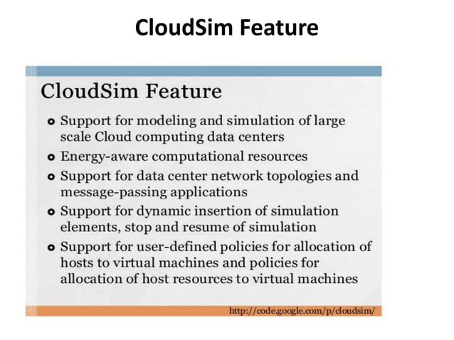 Cloud Sim Pptx Pptx Cloud Computing Internet