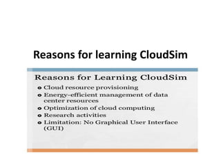 Cloud sim pptx | PPT