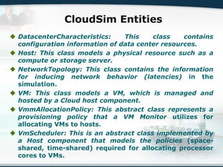 CloudSim Simulator for implementation of cloud environment | PPT