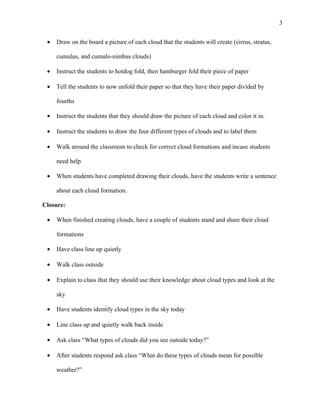 Clouds lesson | DOC