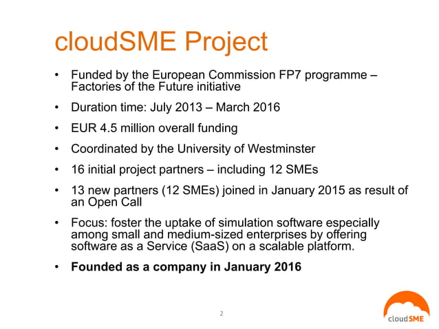 cloudSME The European hpc cloud platform for simulation | PPT