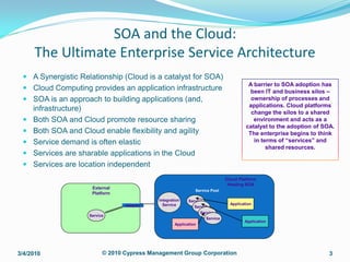 Cloud + Soa: Enterprise Service Platform | PDF