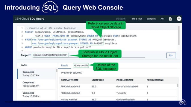 IBM THINK 2018 - IBM Cloud SQL Query Introduction | PPT