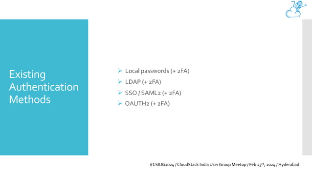 CloudStack Authentication Methods – Harikrishna Patnala, ShapeBlue | PPT