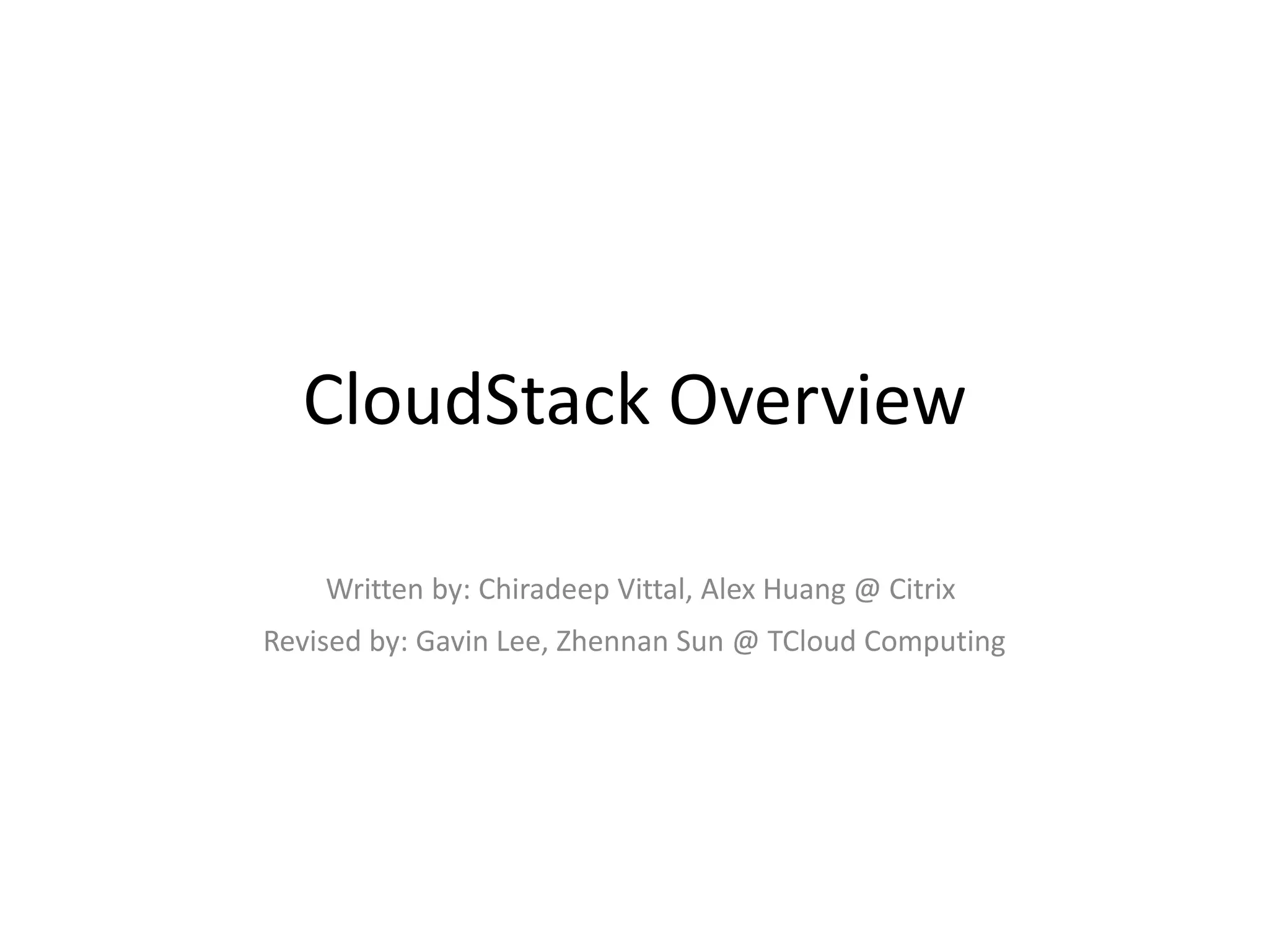 Cloud stack overview | PPT
