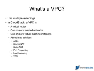 Implementing CloudStack's VPC feature | ODP