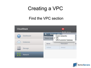Implementing CloudStack's VPC feature | ODP