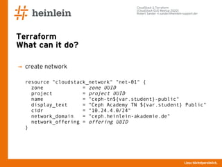 Robert Sander: CloudStack and Terraform | PDF