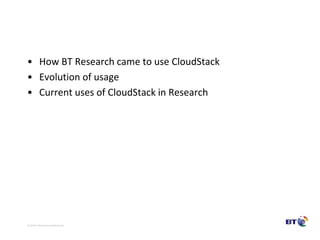 CloudStack in BT Research | PPTX