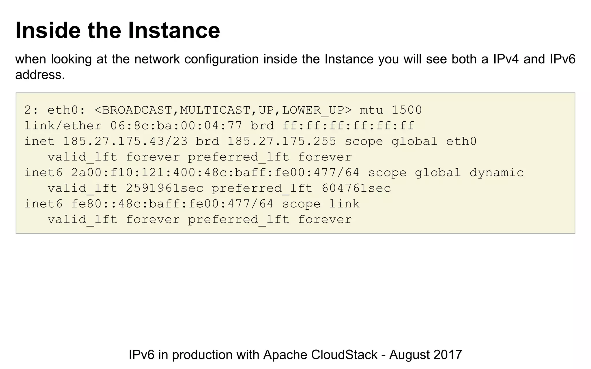CloudStack IPv6 in production | PDF
