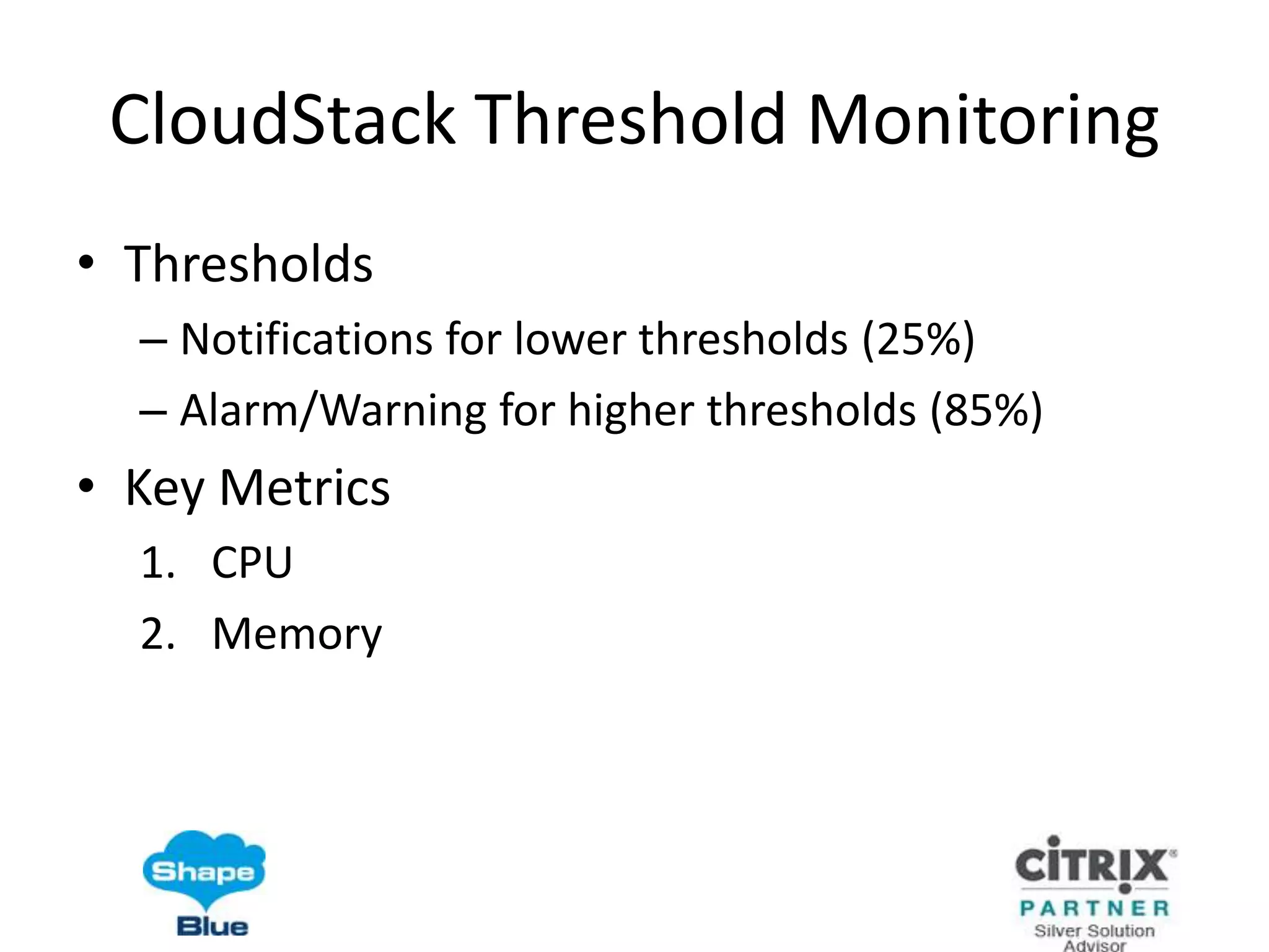 Cloud stack monitoring with zenoss | PPT