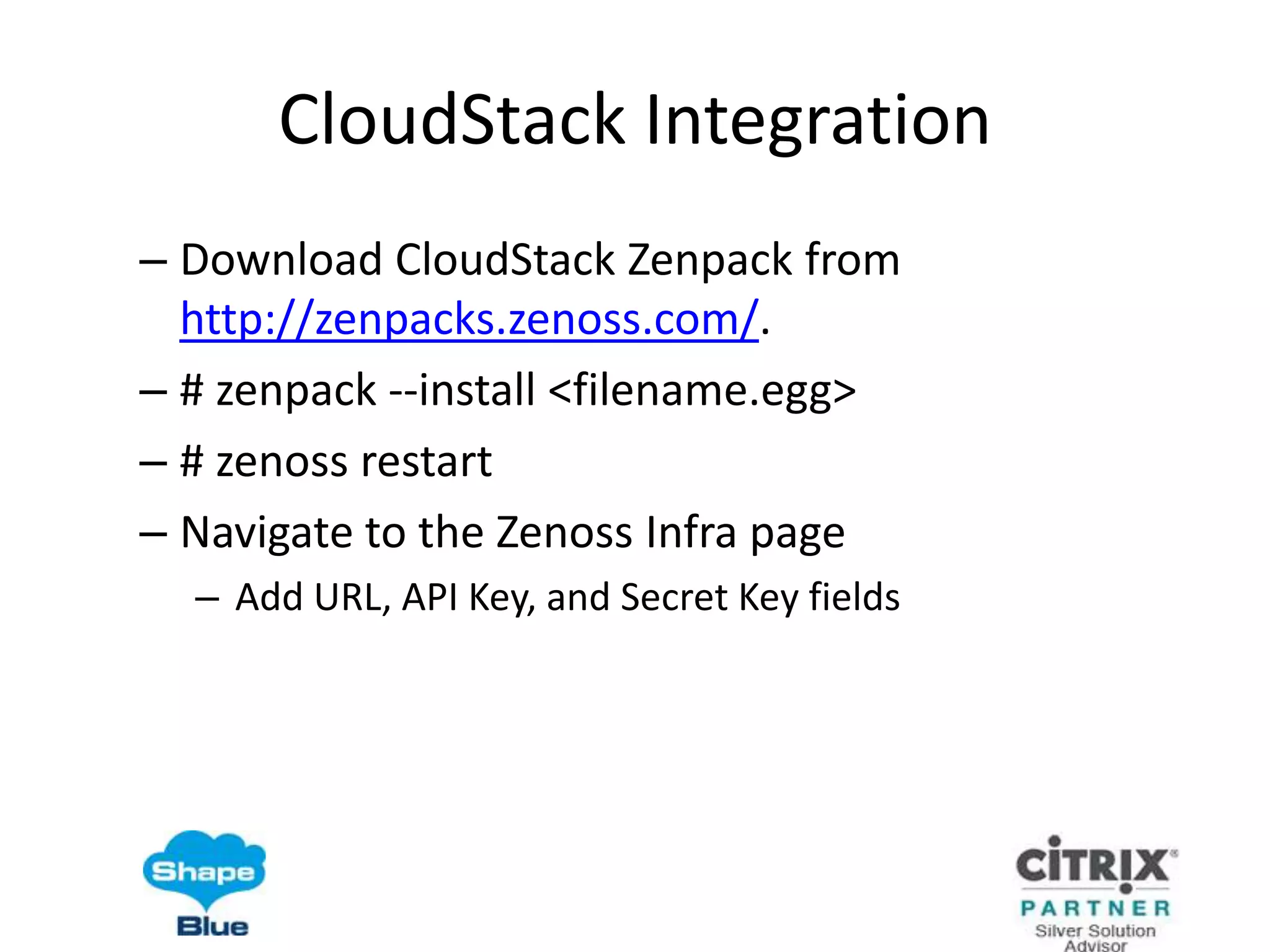 Cloud stack monitoring with zenoss | PPT