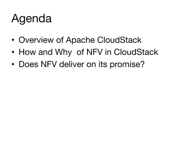 Network Functions Virtualization and CloudStack | PPT