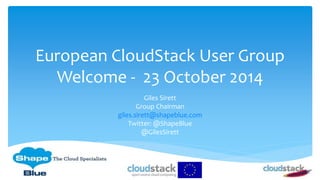 CloudStack User Group welcome | PPTX