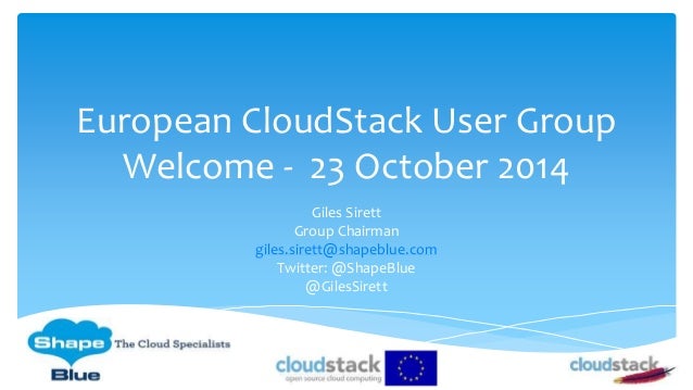 CloudStack User Group welcome